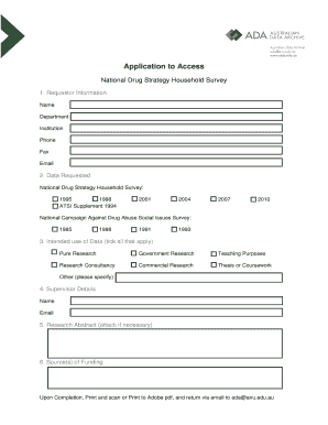 Fillable Online ada edu Application to Access - ADA Fax Email Print ...