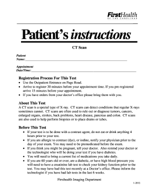 Fillable Online firsthealth Patients instructions - FirstHealth Fax ...