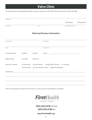Fillable Online firsthealth Valve Clinic - FirstHealth Fax Email Print ...