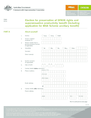 Fillable Online Election for preservation of DFRDB rights and Fax Email ...