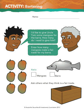 Fillable Online moneysmart gov ACTIVITY Bartering Fax Email Print ...