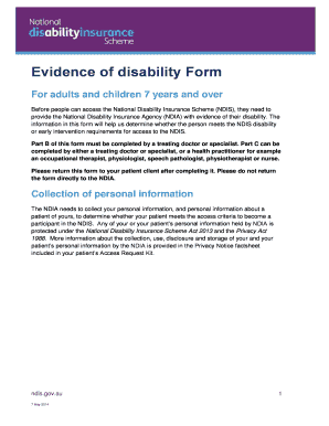 Fillable Online Evidence of disability Form Fax Email Print - pdfFiller