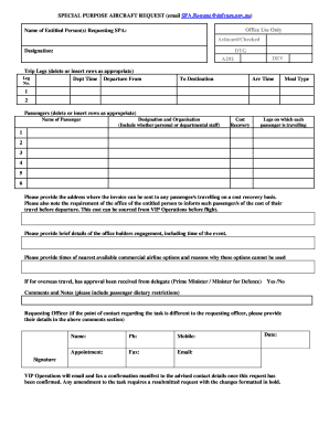 Fillable Online Special Purpose Aircraft Request Form Fax Email Print ...