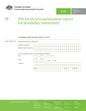 Fillable Online pss gov PSS Medical examination report for invalidity ...