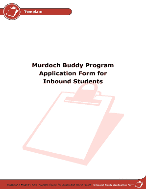 Fillable Online studyoverseas gov Template Murdoch Buddy Program ...