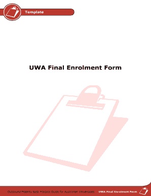 Fillable Online studyoverseas gov UWA Final Enrolment Form - Study ...
