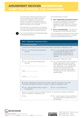 Fillable Online Amusement Devices Information sheet for owners and ...