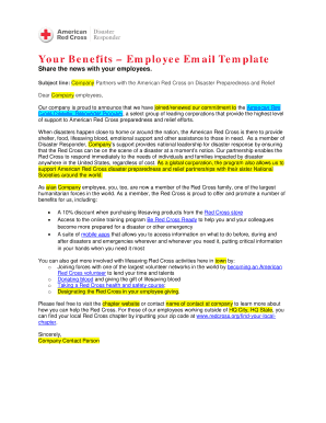 Fillable Online redcross Your Benefits Employee Email Template Fax ...