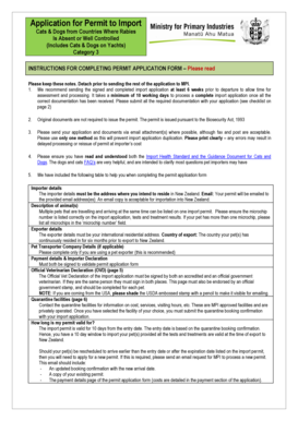 Fillable Online Application for permit to import cats dogs from ...
