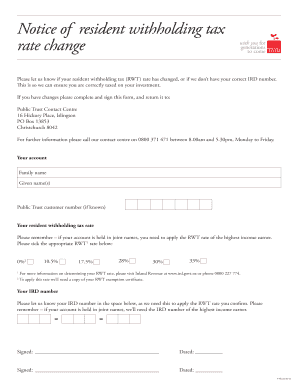 Fillable Online Notice of resident withholding tax Fax Email Print ...