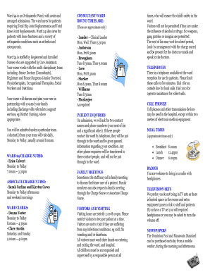 Fillable Online Ward 24 is an Orthopaedic Ward, with acute and Fax ...