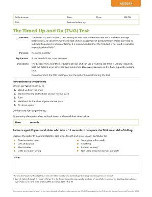 Fillable Online hqsc govt The Timed Up and Go TUG Test - hqscgovtnz Fax ...