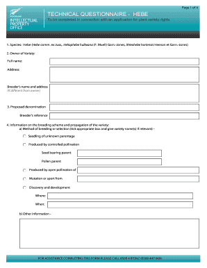 Fillable Online TECHNICAL QUESTIONNAIRE - HEBE Fax Email Print - pdfFiller