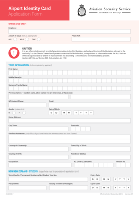 Airport Identity Card Application Form - Fill Online, Printable ...