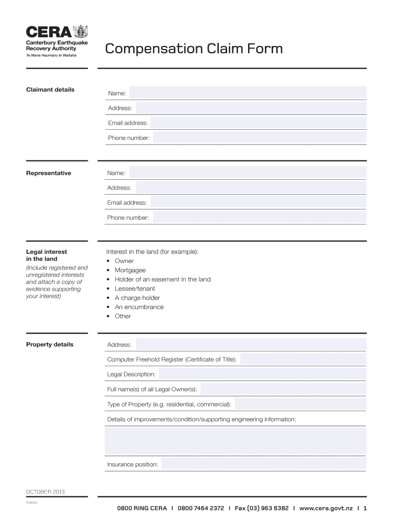 Fillable Online ccdu govt Claimant details Fax Email Print - pdfFiller