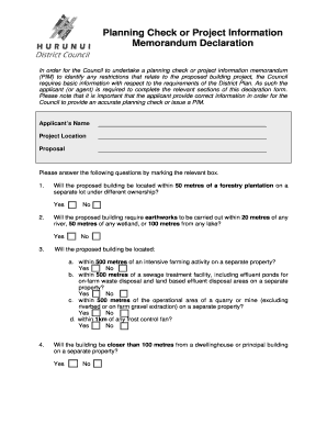 Fillable Online Planning Check or Project Information Memorandum ...