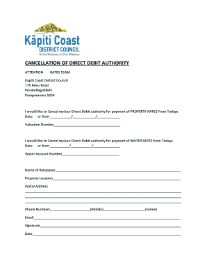 Fillable Online CANCELLATION OF DIRECT DEBIT AUTHORITY Fax Email Print ...