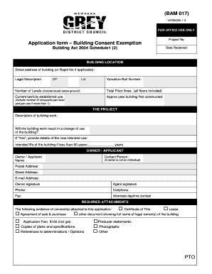 Fillable Online Application form Building Consent Exemption Building ...