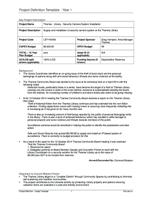Fillable Online Project Definition Template - Year 1 Fax Email Print ...