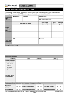 Fillable Online TMP Application Form Traffic Control Fax Email Print - pdfFiller