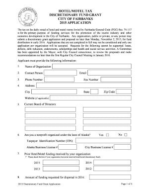 Fillable Online fairbanksalaska DISCRETIONARY FUND GRANT Fax Email ...