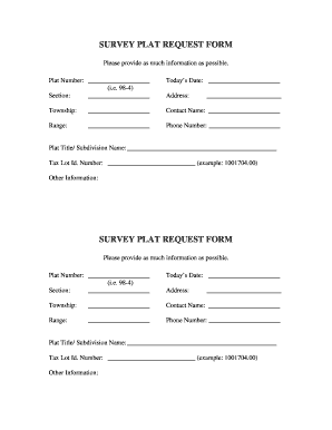 Fillable Online SURVEY PLAT REQUEST FORM - Petersburg Fax Email Print ...