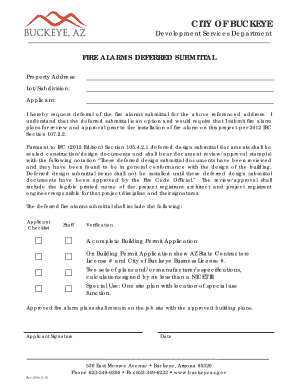 Fillable Online FIRE ALARMS DEFERRED SUBMITTAL Fax Email Print - pdfFiller