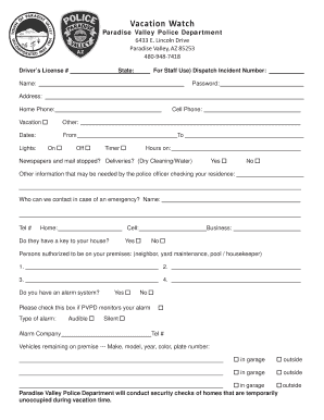 Fillable Online ci paradise-valley az Vacation Watch Paradise Valley ...