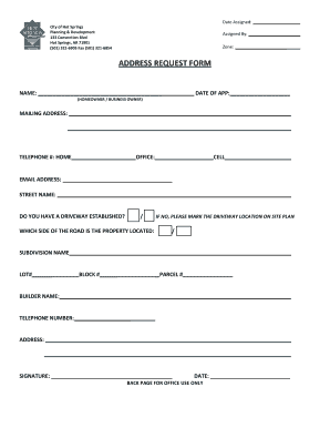 Fillable Online ADDRESS REQUEST FORM - Official Website Fax Email Print ...