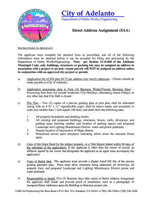 Fillable Online Street Address Assignment (SAA) Fax Email Print - pdfFiller