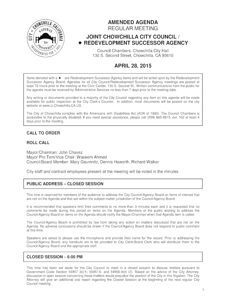 Fillable Online REDEVELOPMENT SUCCESSOR AGENCY Fax Email Print - pdfFiller