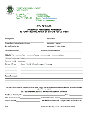 Fillable Online Tree Plant-Remove-Alter Request Application141007 Fax ...