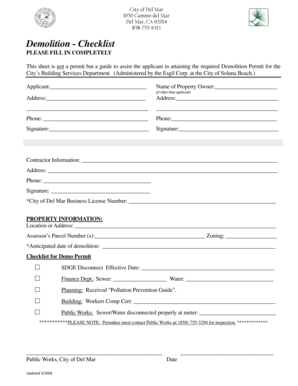 Fillable Online DEMO ChecklistNewDOC Fax Email Print - pdfFiller