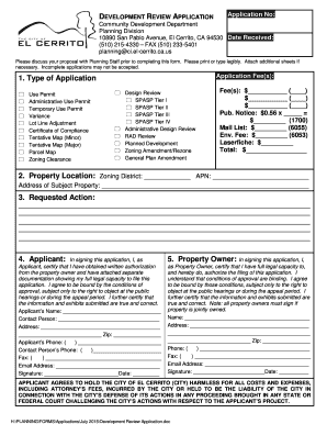Fillable Online DEVELOPMENT REVIEW APPLICATION Application No Community ...