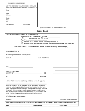 Fillable Online Grant Deed Form - cicoltoncaus Fax Email Print - pdfFiller