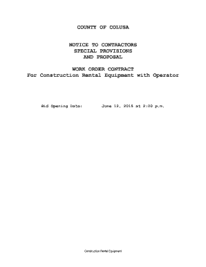 Fillable Online WORK ORDER CONTRACT Fax Email Print - pdfFiller