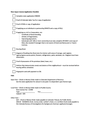 Fillable Online county pueblo New Liquor License Application Checklist ...