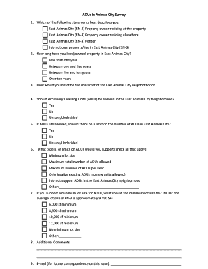 Fillable Online durangogov EN-3 ADU Information and Survey Pages 1-3 ...