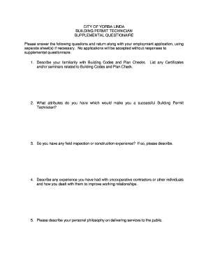 Fillable Online BUILDING PERMIT TECHNICIAN Fax Email Print - pdfFiller