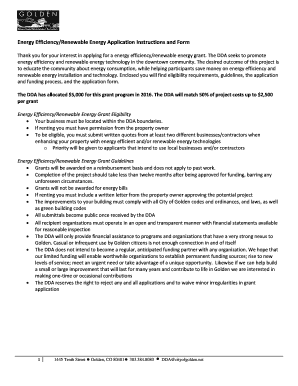 Fillable Online Energy EfficiencyRenewable Energy Application ...