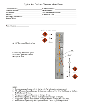 Fillable Online lakewood Typical Traffic Control Plan for Shoulder Work ...