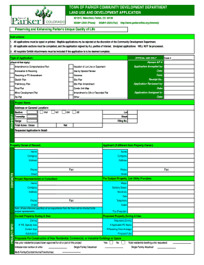 Fillable Online parkeronline TOWN OF PARKER COMMUNITY DEVELOPMENT ...