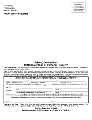 Fillable Online ci bristol ct Return Service Requested - Bristol - ci ...