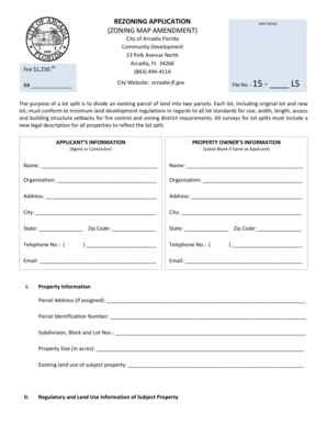 Fillable Online REZONING APPLICATION Date Stamp ZONING MAP AMENDMENT ...