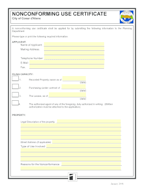 Fillable Online cdaid Nonconforming use certificate 2008 - cdaidorg Fax ...