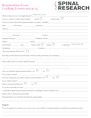 Fillable Online spinal-research Registration bFormb 2014b2015b - Spinal ...