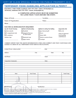 Fillable Online cityofelgin TEMPORARY FOOD HANDLING APPLICATION PERMIT ...