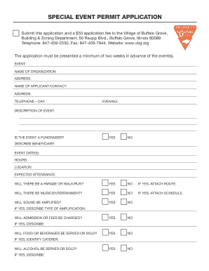 Fillable Online vbg BG Special Event Permit Application v1 Fax Email ...