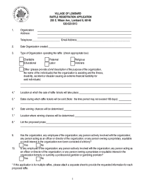 Fillable Online RAFFLE REGISTRATION APPLICATION Fax Email Print - pdfFiller