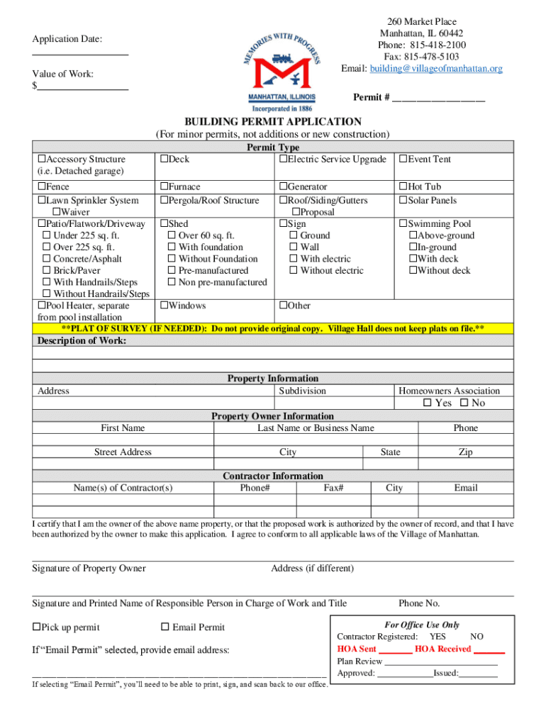 Fillable Online WINDOW REPLACEMENT REQUIRING STRUCTURAL CHANGES Village of Fax Email Print ...